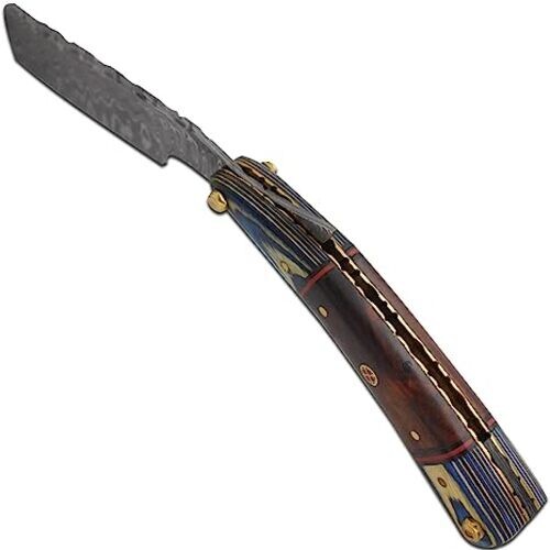 Damascus Steel Straight Razor Cut Throat Barber Shaving Razor Two Tone ...