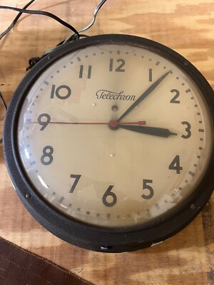 Vintage General Electric Telechron Red Dot School Clock 15 “ Used Runs ...