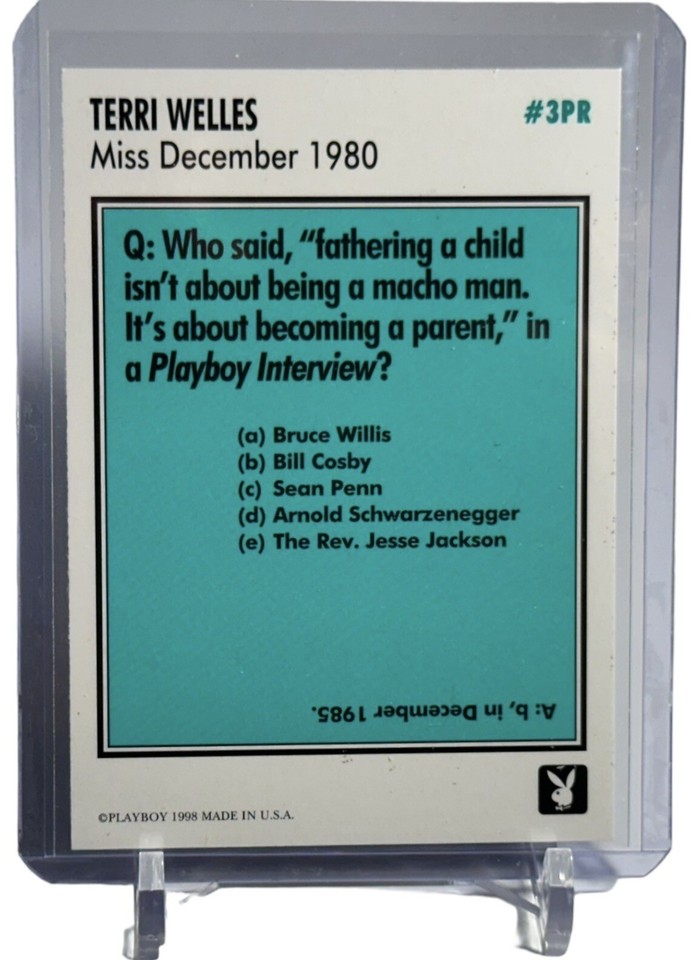 Terri Welles 1998 Playboy December Preview Trading Card #3PR W/Top ...