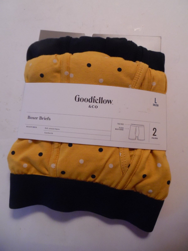 Goodfellow Men's Large 36/38 2 Pack Boxer Briefs Solid Blue & Yellow ...