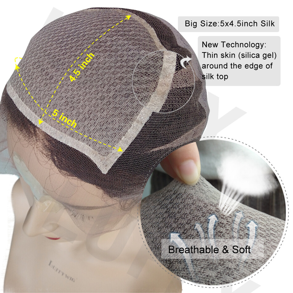 Bob Wig With Bangs 5x5 Silk Base Full Lace Wig Brazilian Human Hair ...