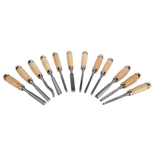 12 Piece Wood Carving Hand Chisel Tool Set Woodworking Professional ...
