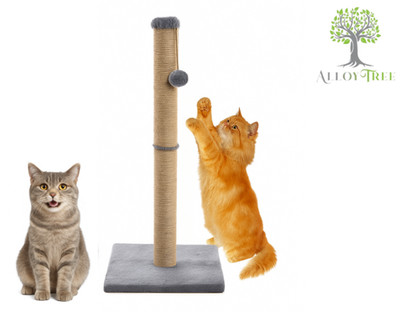 Large Tall Cat Scratching Post 73CM Strong Sisal Pole Heavy Base Catnip ...