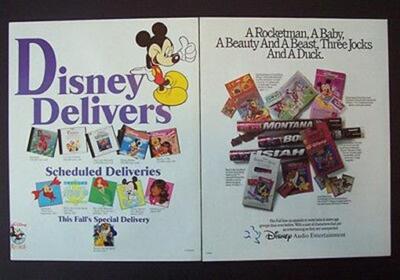 Walt Disney Home Video Collection 1991 2 Pg. Short Print Poster Type Ad ...