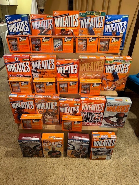 Massive Wheaties Box Collection 83 Unopened Boxes! Late 90s and Early ...