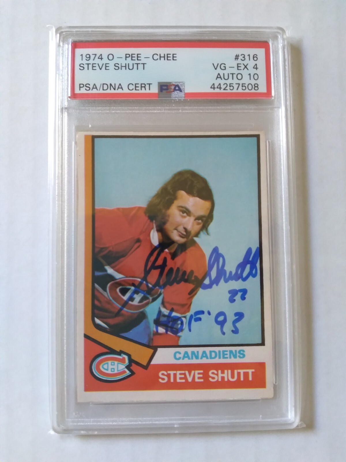 1974 O-Pee-Chee #316 Steve Shutt PSA 4 Auto 10 RC HOF Autograph ...