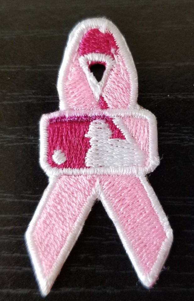 Pink Ribbon Patch Mother's Day MLB Breast Cancer Baseball jersey Patch ...
