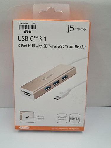J5 creat USB-C 3port hub SD/microSD/Card Reader | eBay