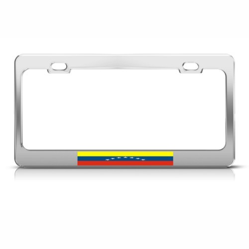 VENEZUELA FLAG VENEZUELAN COUNTRY Metal License Plate Frame Tag Holder ...