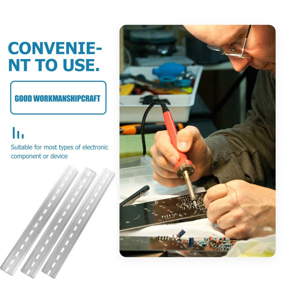 3 Pcs Din Rail Aluminium Slotted Aluminum for Electrical Components ...