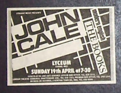 John Cale Honi Soit Tour w/ Modern English 1981 Mini Poster Type ...