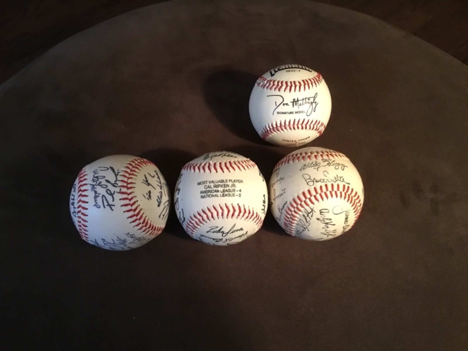 Lot of 4 assorted signed stamped facsimile autographed team Baseballs ...