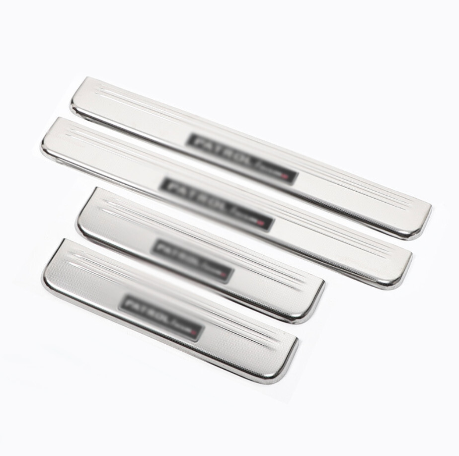 4PCS Door Sill Scuff Molding Trims Plates Fits for Nissan Patrol Y62 ...
