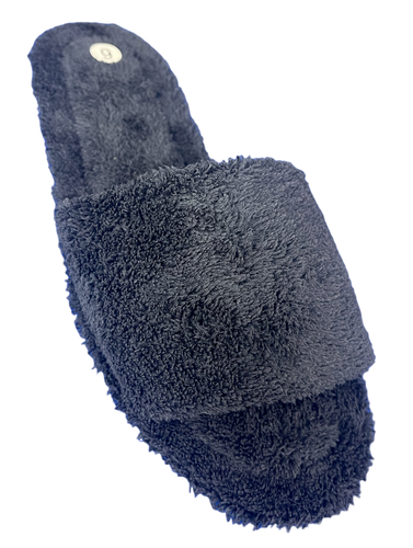 LADIES WOMENS OPEN TOE TOWELLING MULE SLIPPERS SLIP ON SLIDERS SIZE 3 ...