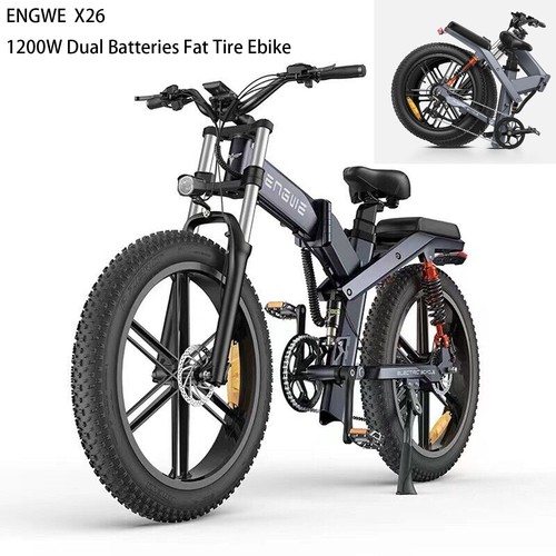 ENGWE X26 Electric Motorcycle 48V 28Ah 1200W Dual Batteries Fat Tire ...