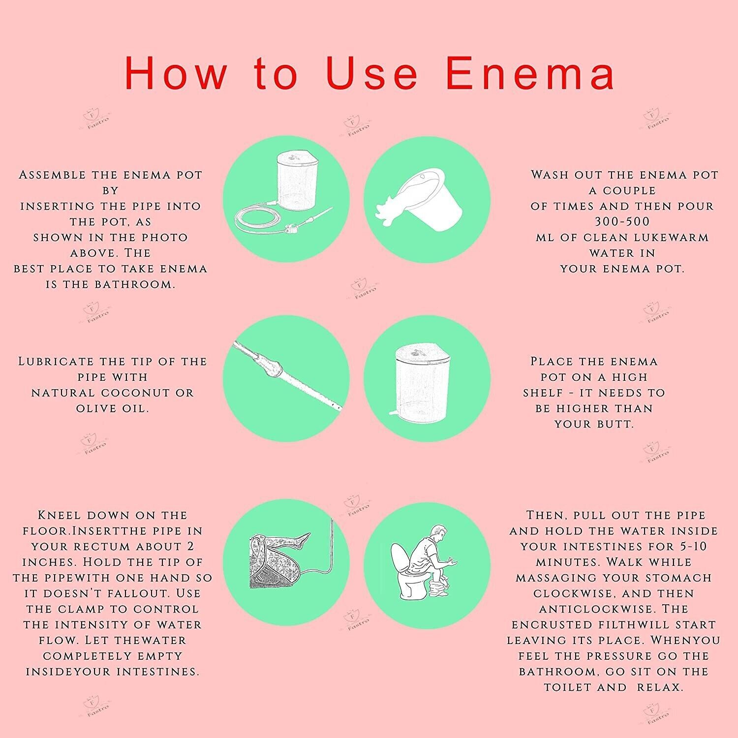 Douche Can 1500ml Anima Kit for Home Use Anema Pot with 7 Rubber Pipe ...