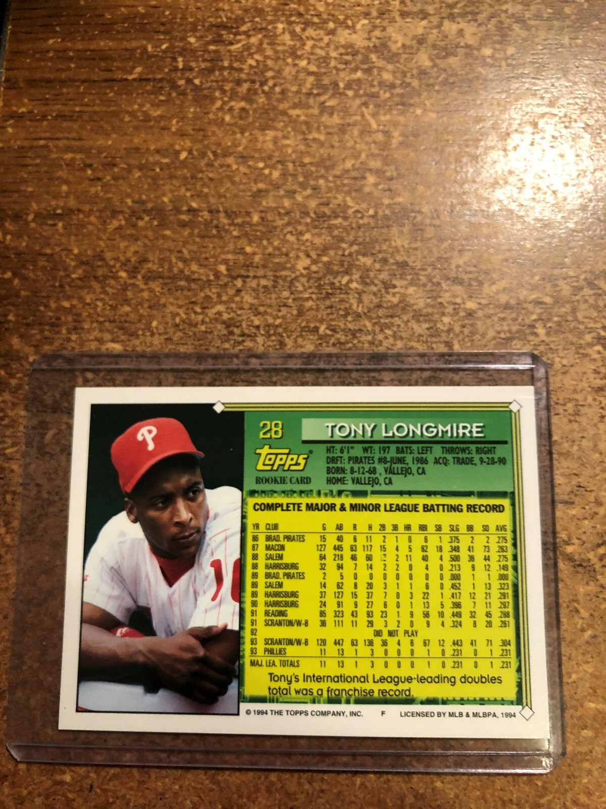 1994 Topps Baseball # 28 Future Star Tony Longmire RC | eBay