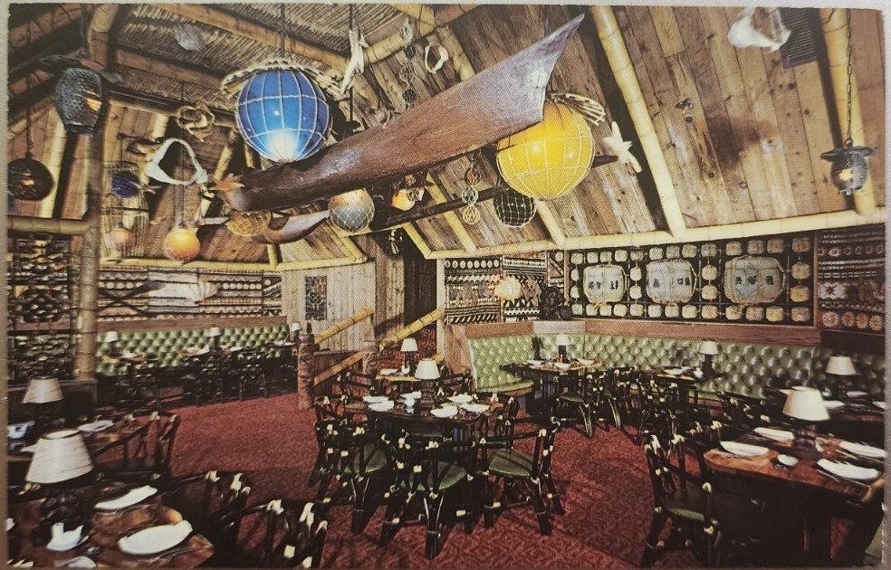 TRADER VIC'S Postcard TIKI BAR RESTAURANT Best of Boston STATLER HILTON ...