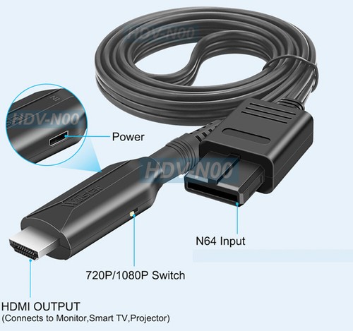 N64 To 1080p HD AV Cable With Micro USB Power | eBay