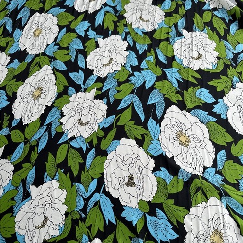 100% Pure Mulberry Silk 18 Momme Crepe Fabric White Floral Print 54" wide JN024 | eBay