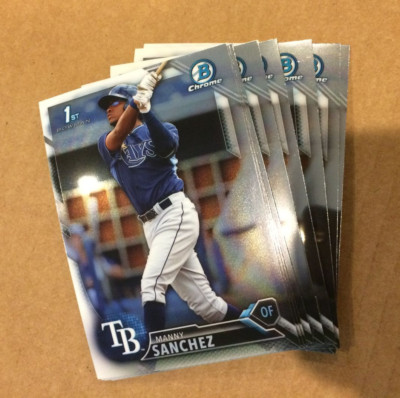 2016 Bowman BCP28 Manny Sanchez 10 count all chrome lot Tampa Bay Rays ...