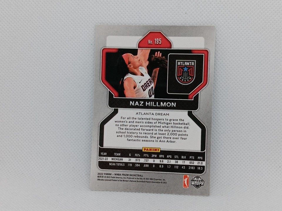 2022-23 Panini Prizm WNBA Naz Hillmon Rookie Atlanta Dream #195 | eBay