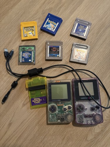 Nintendo Gameboy Pocket And Color, 6 Games, Cord, Mega Memory Card, 6 ...