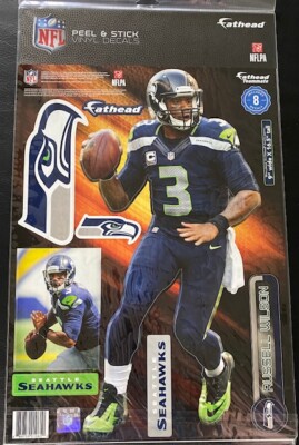 RUSSELL WILSON SEATTLE SEAHAWKS FATHEAD 9" WIDE X 16.5" TALL *NEW* 2015 ...