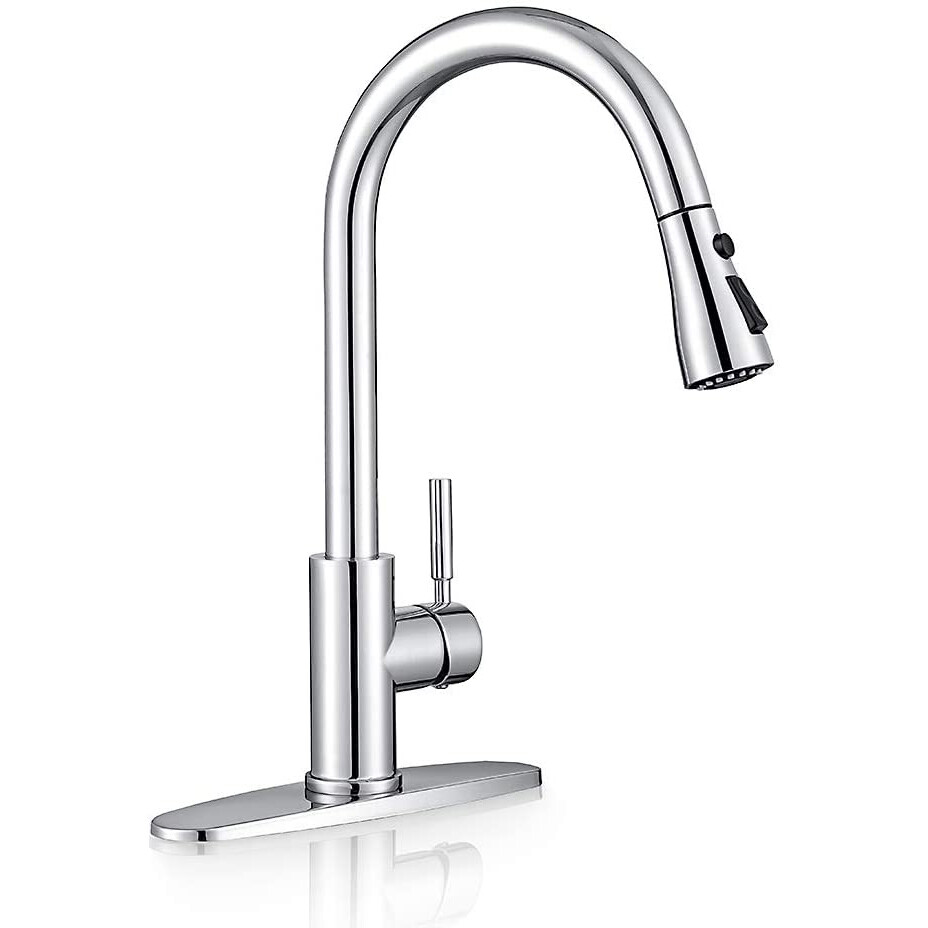 Spring Kitchen Sink Faucet Pull Down Sprayer Swivel Single Handle Hole ...