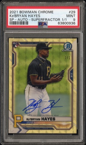 Ke'Bryan Hayes 2021 Bowman Chrome SASP Auto Superfractor 1/1 PSA 9 #29 ...