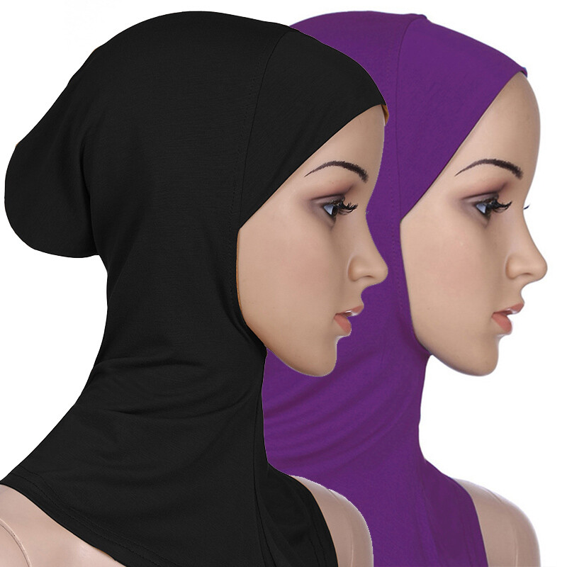 Women's Under Scarf Cap Bone Bonnet Ninja Hijab Islamic Neck Cover ...