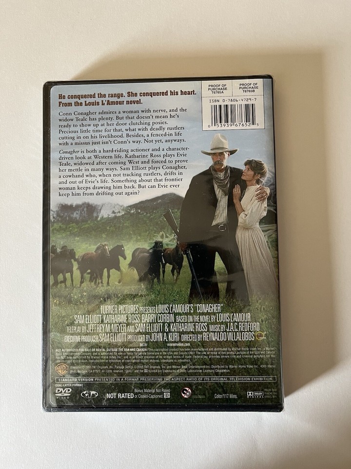 Louis L’Amour’s CONAGHER, DVD, NEW! Starring Sam Elliot Katherine Ross ...