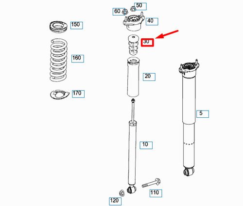 NEW MERCEDES-BENZ C W204 AMG REAR SHOCK ABSORBER BUFFER STOP ...