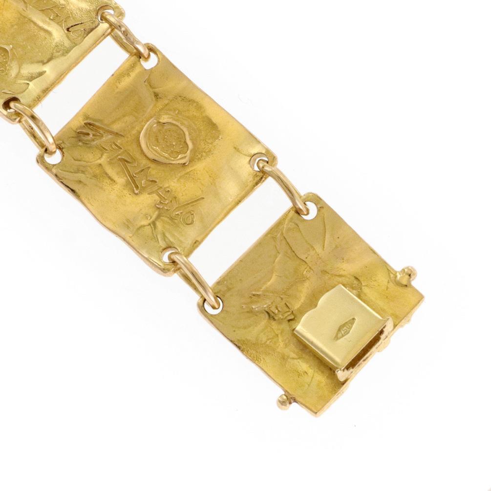 Nino D'Antonio Germano Bracelet 18k Yellow Gold Cherub Panel Link 18mm ...