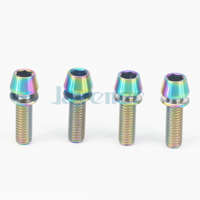 LOT 4 M6 x 20mm Colorful GR5 Titanium Taper Cone Head Bolts With Washer ...