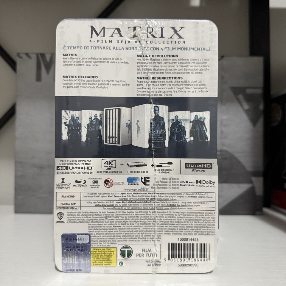 The Matrix 4-Film Deja Vu Steelbook Collection 4K-UHD/Blu-ray Region ...