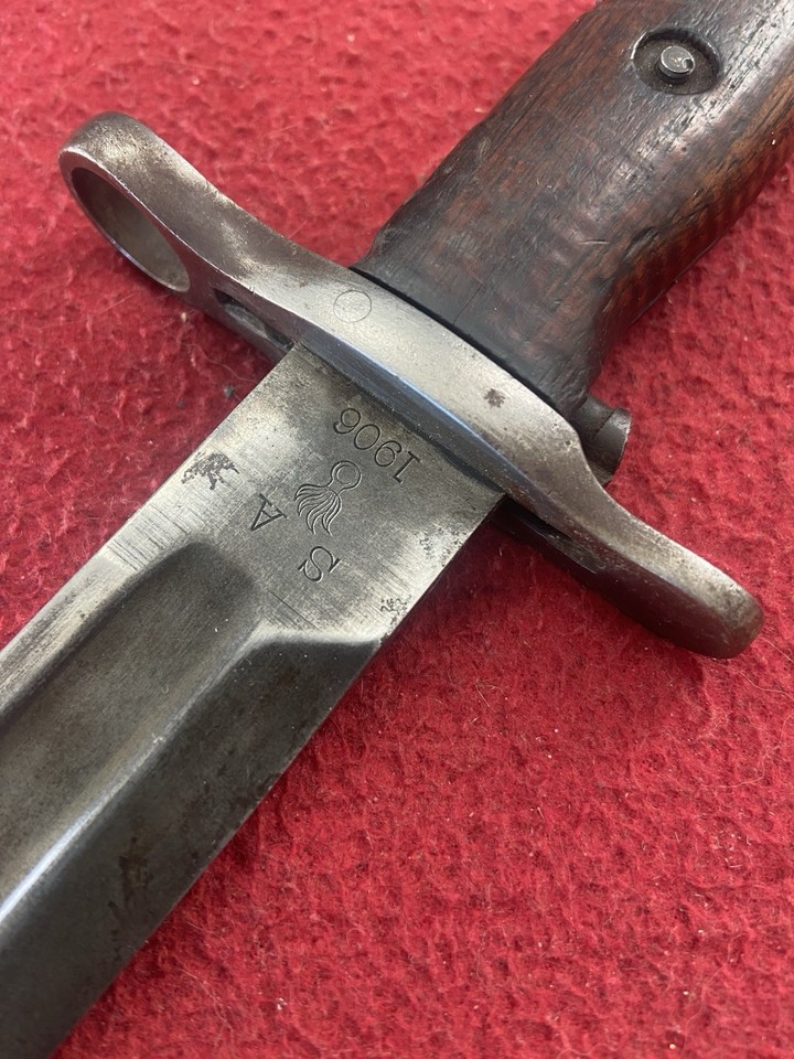 Original 1905 US SPRINGFIELD SA 1906 BAYONET WWI M1910 SCABBARD CANVAS ...
