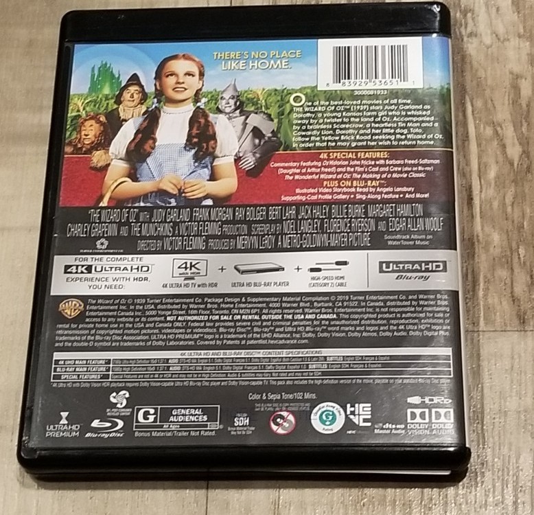 Lot of 3 4k UHD Movies Wizard Of Oz Mad Max Fantastic Beasts ...