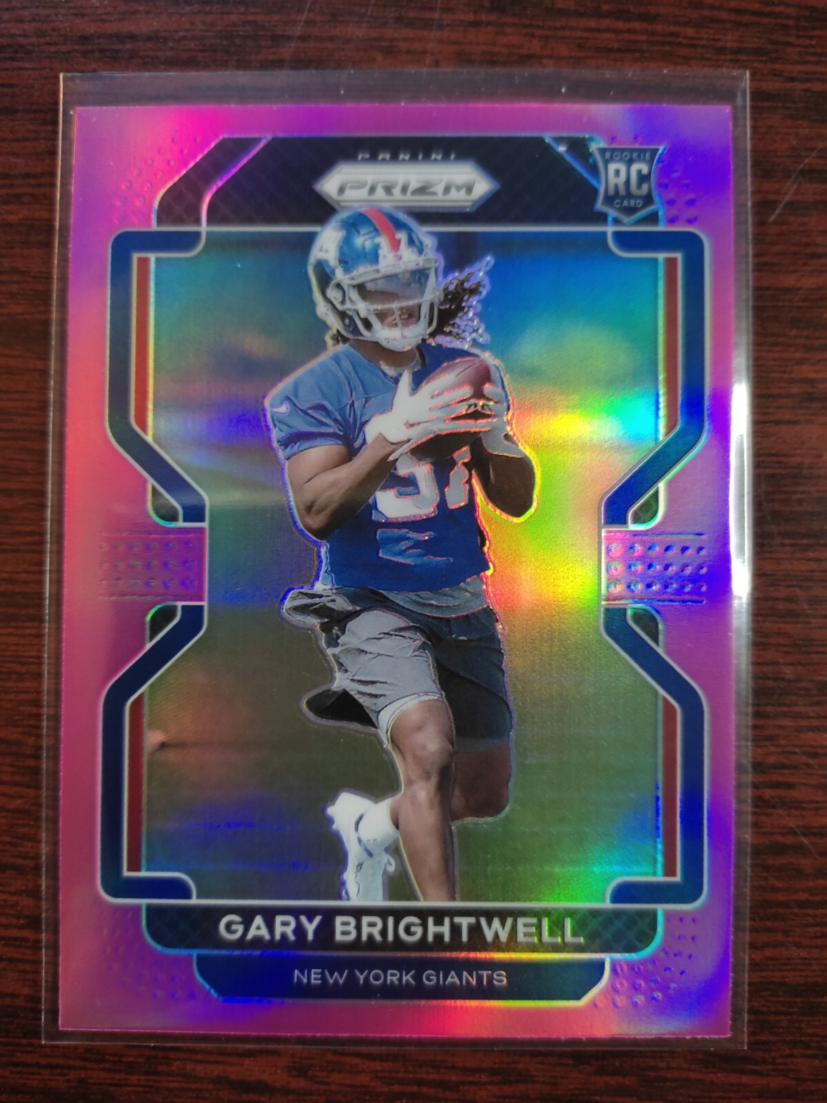 2021 Panini Prizm Gary Brightwell PINK PRIZM Rookie RC New York Giants ...