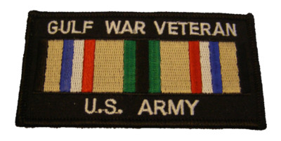 GULF WAR VETERAN U S ARMY with Service Ribbon PATCH - Color - Veteran ...