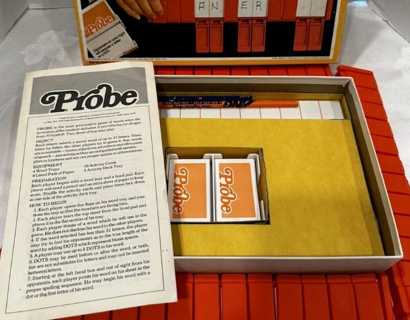 Vintage 1976 Parker Brothers Probe Board Game of Words No. 202 Complete ...