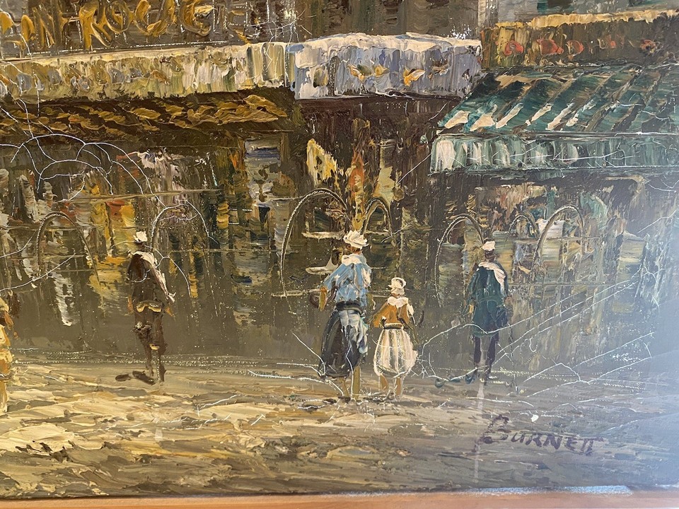 Oil Painting Paris Street Scene Caroline Burnett Moulin Rouge Signed ...