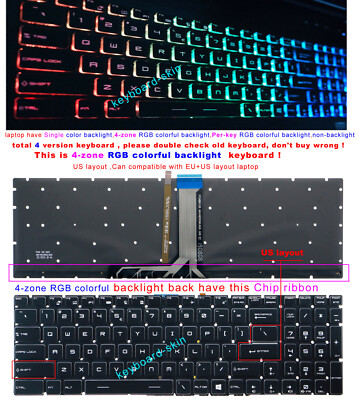 keyboard for MSI GT62VR GT72 GT72S GT72VR GT73VR GP63 GS73 GS63 RGB US ...