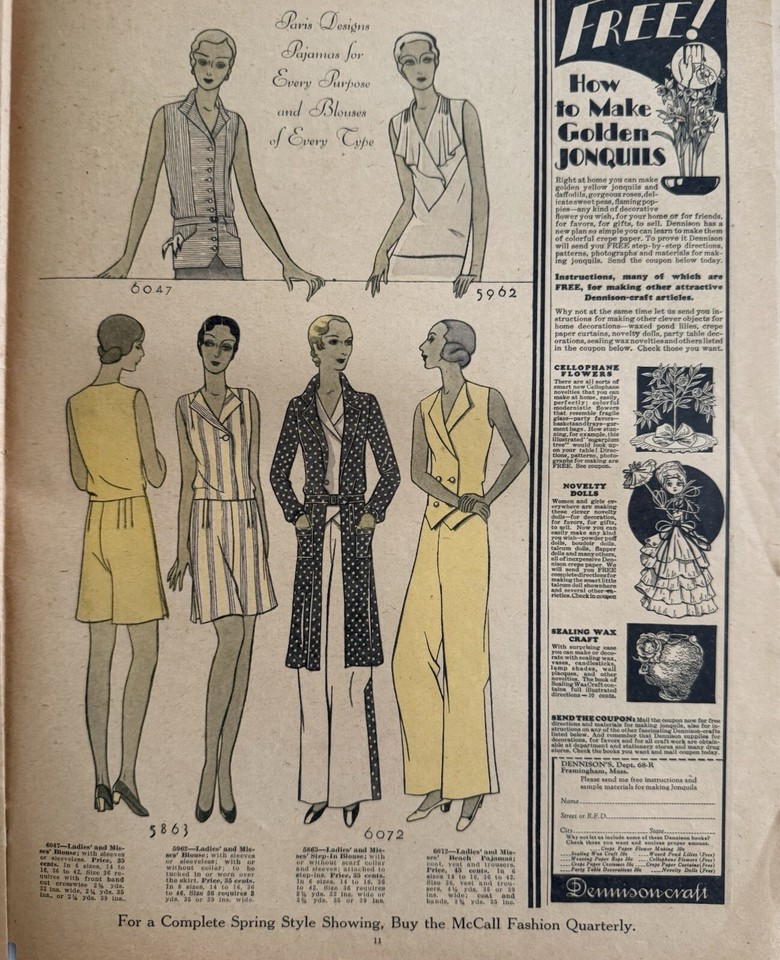 McCall Style News Apr 1930 Vintage Sewing Patterns Flyer Original ...