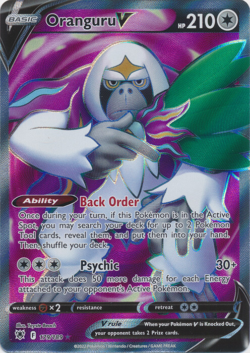 Oranguru V (Full Art) - 179/189 Ultra Rare Astral Radiance NM Pokemon ...