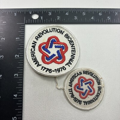 Vtg 2 Sizes Patch Lot 1776-1976 AMERICAN REVOLUTIONARY WAR BICENTENNIAL ...