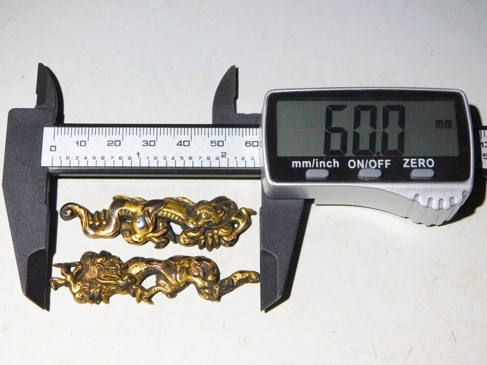 Ezo School(?) 60mm Large Menuki Dragon Design Edo original tsuba ...