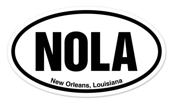 NOLA New Orleans Louisiana Oval car window bumper sticker decal 5" x 3 ...