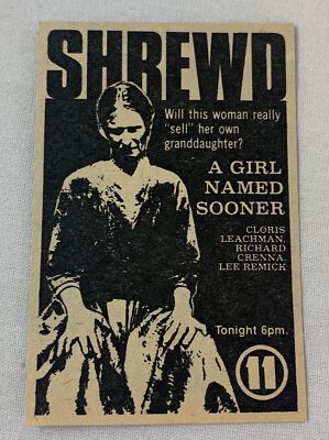 1979 small KNTV tv ad ~ movie A GIRL NAMED SOONER Cloris Leachman | eBay