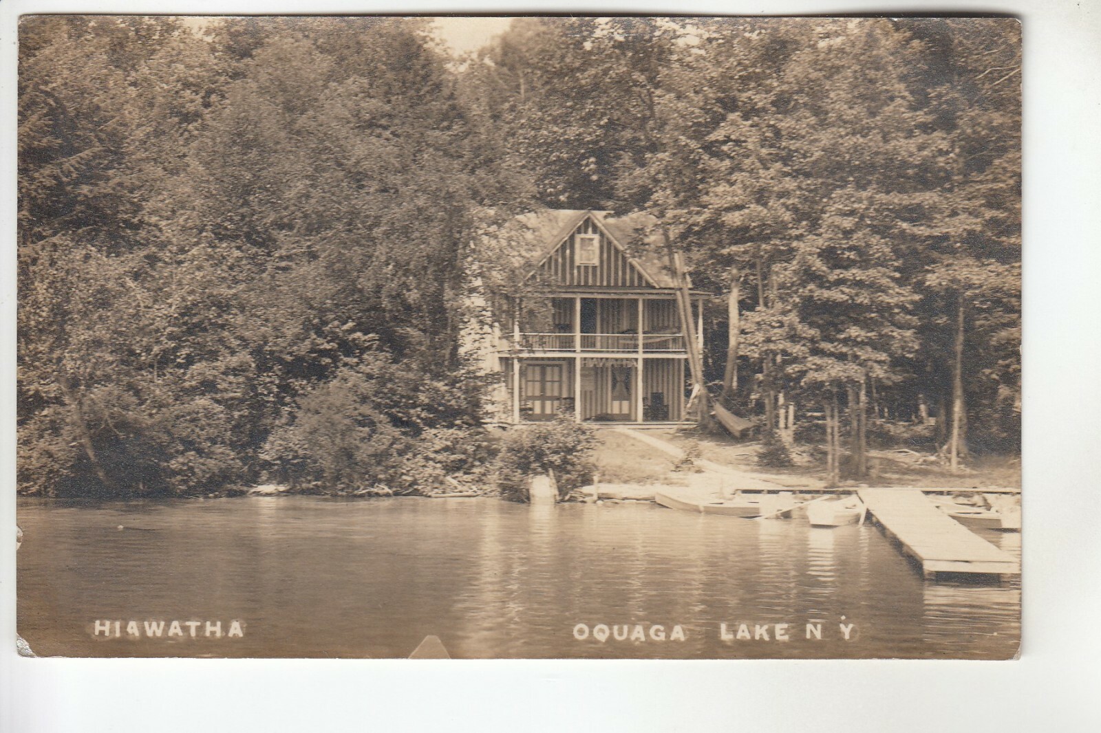 Real Photo Postcard Hiawatha Lodge Oquaga Lake NY | eBay